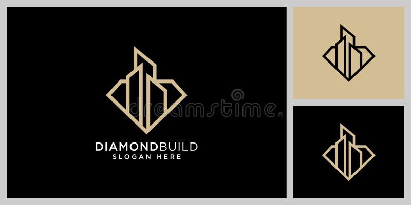 Diamond Building Logo Design Vector Stock Vector - Illustration of icon ...