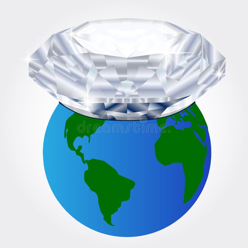 Earth is a Diamond - 3D Render Stock Illustration - Illustration of ...