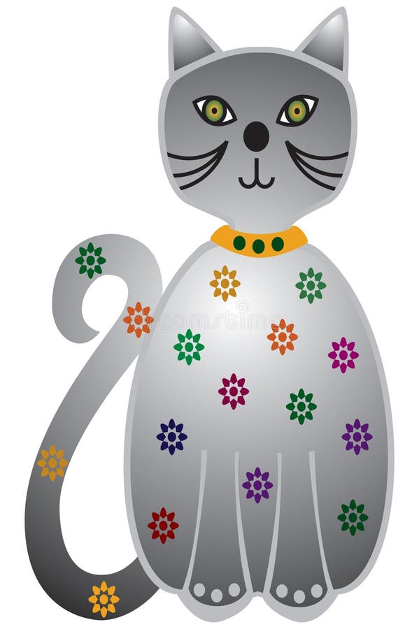 Diamond cat stock vector. Illustration of gray, character - 759639