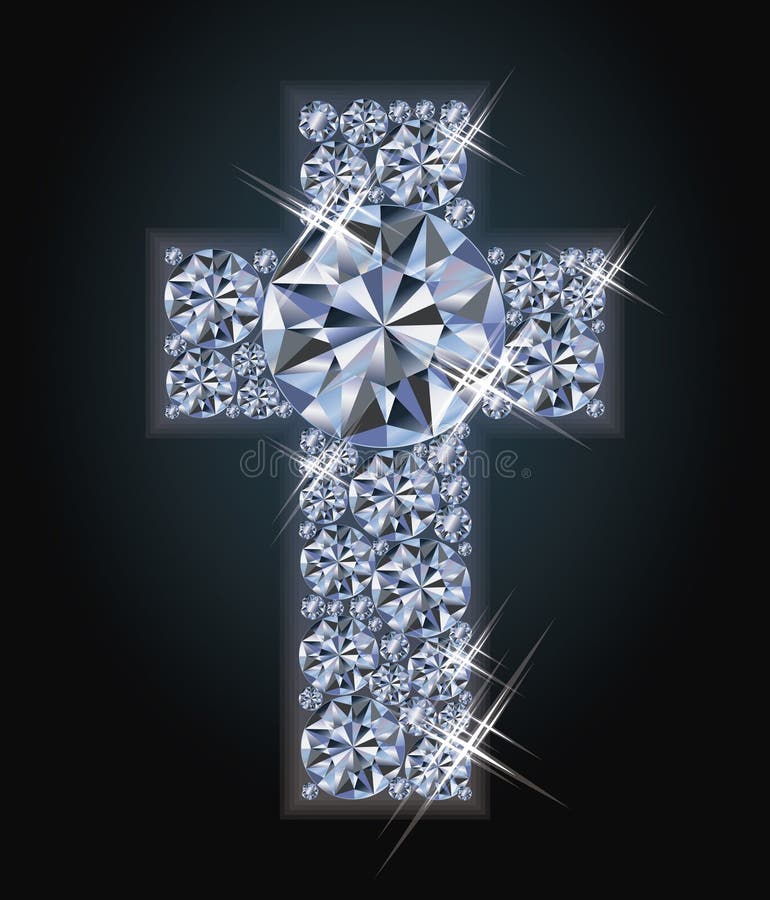 Diamond Catholic Cross Card, Vector Stock Vector - Illustration of ...