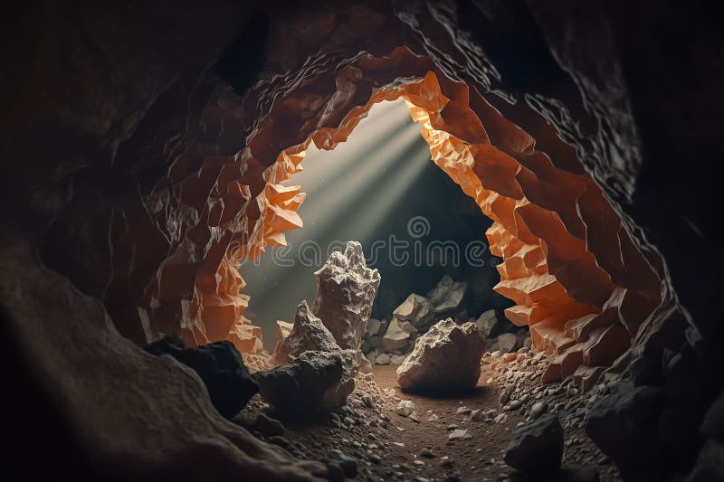 Diamond Cave Crystal Rock Generative AI Stock Illustration ...