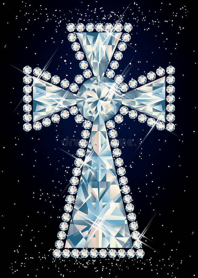 Beautiful Diamond cross stock vector. Illustration of jewelry - 23337501