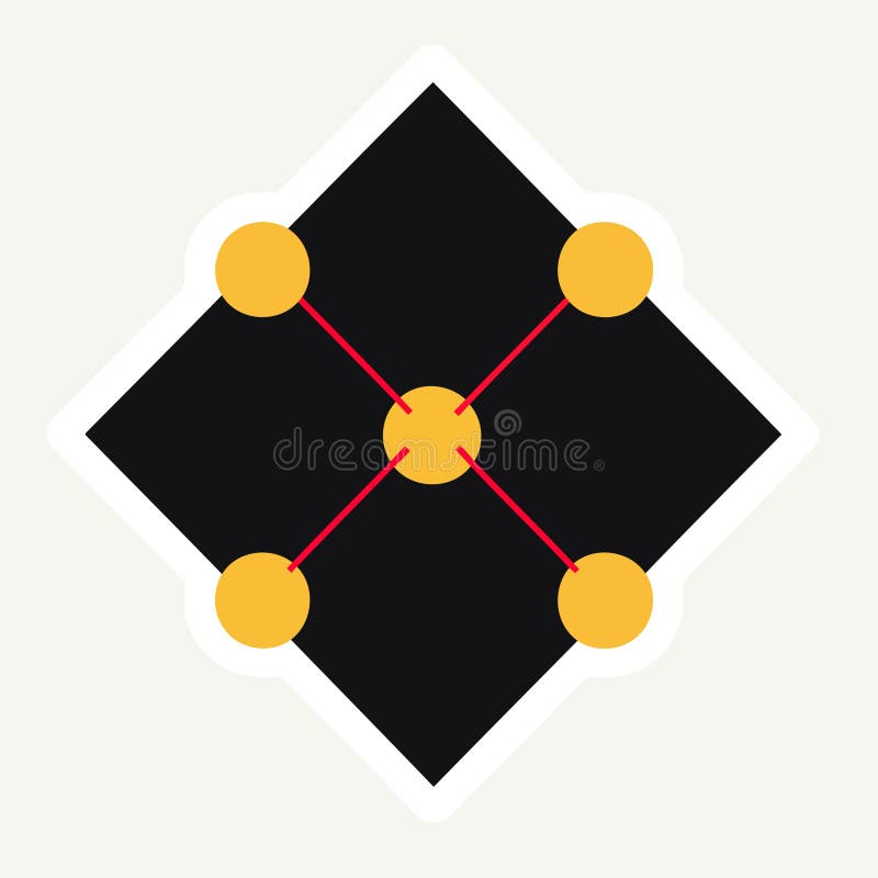 Diamond with Central Yellow Dots. Stock Illustration - Illustration of ...