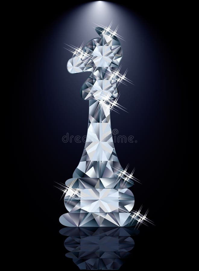Diamond chess Knight stock vector. Illustration of jewel - 50356190