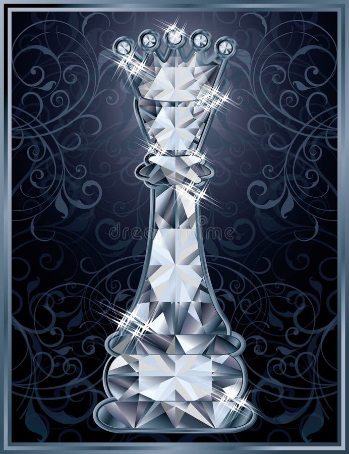 Diamond chess Queen card stock vector. Illustration of leisure - 50231301