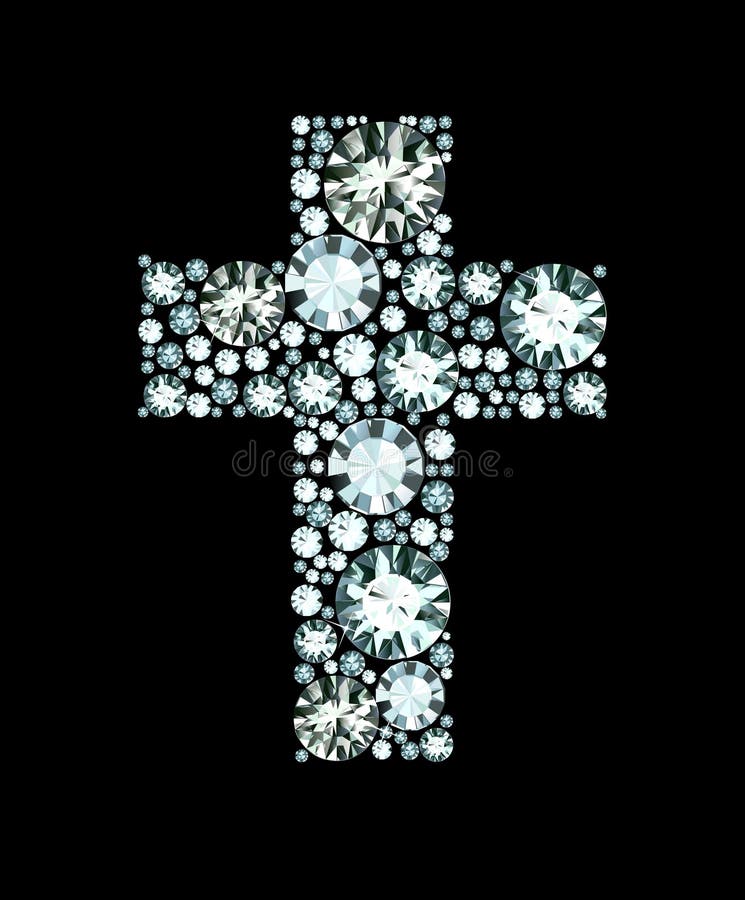 Diamond Christian Cross stock vector. Illustration of faceted - 34965369