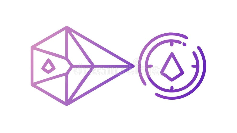 Diamond and Circular Paths, Precious Material Flow, Vector Design ...