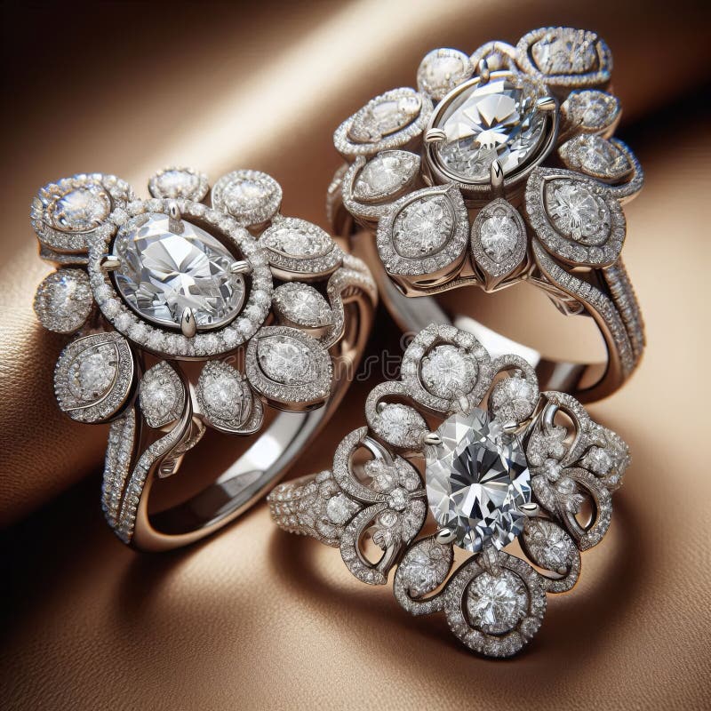 Diamond Cluster Rings Featuring a Cluster of Diamonds these Rin Stock ...