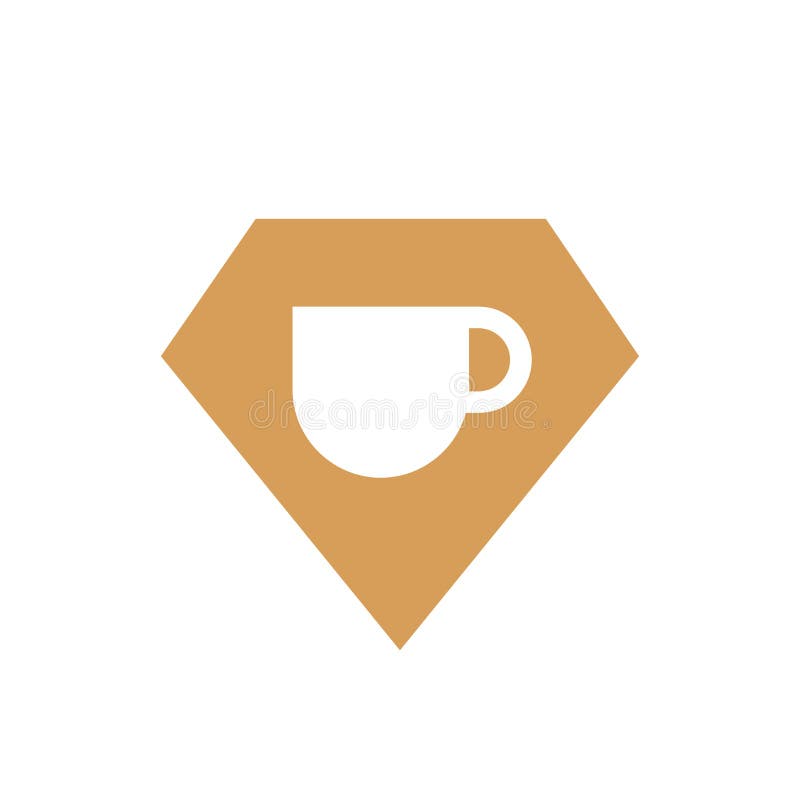 Diamond Cofee Logo Icon Design Template, Coffee Cup and Diamond Shape ...