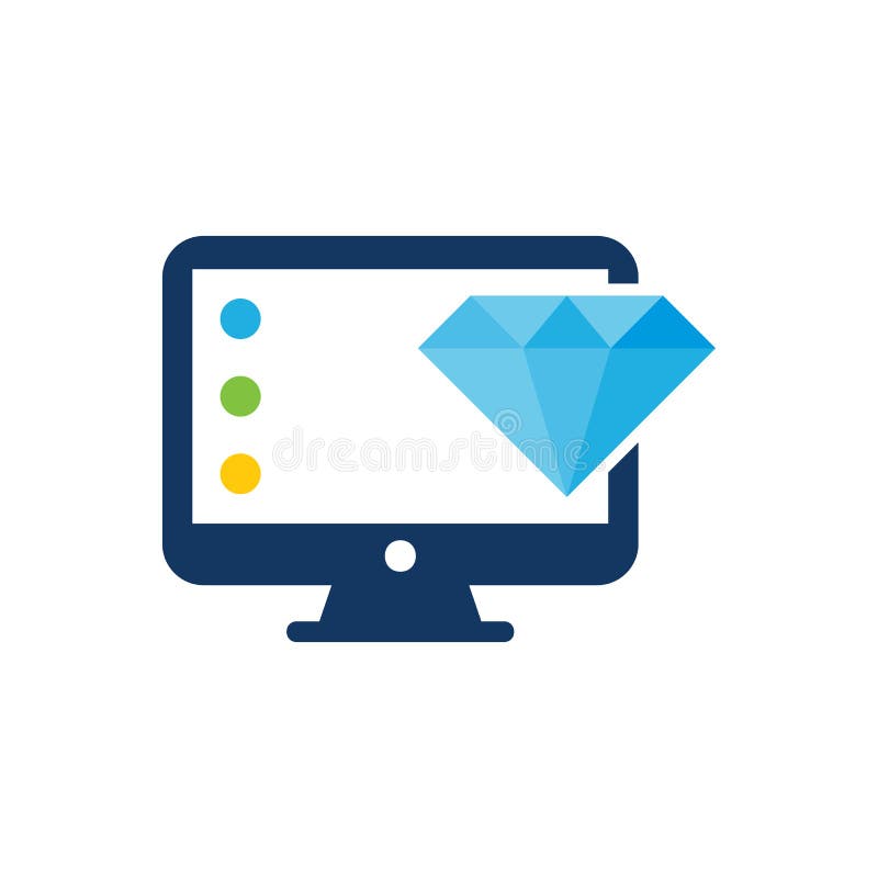 Diamond Computer Logo Icon Design Ilustración del Vector - Ilustración ...