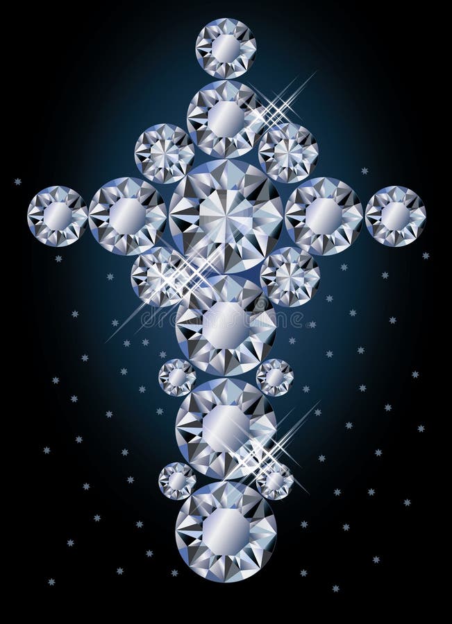 Diamond cross stock vector. Illustration of luxury, carat - 29106198