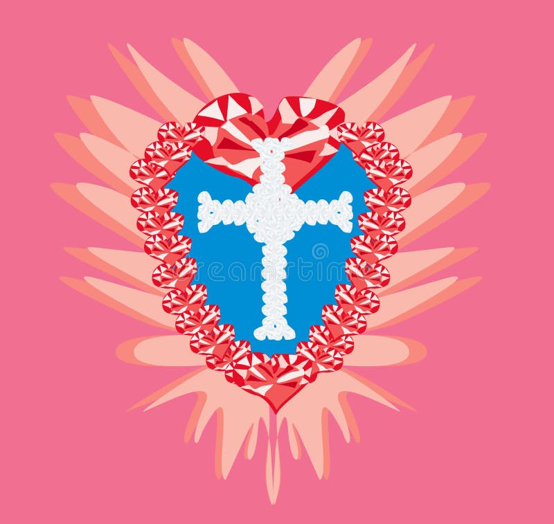 The Sacred Heart of Jesus on Grunge Background Stock Vector ...