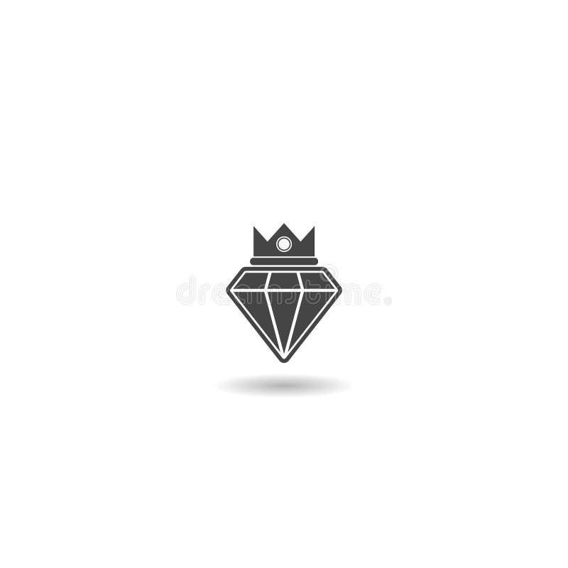 Diamond Crown Icon with Shadow Stock Vector - Illustration of baby ...