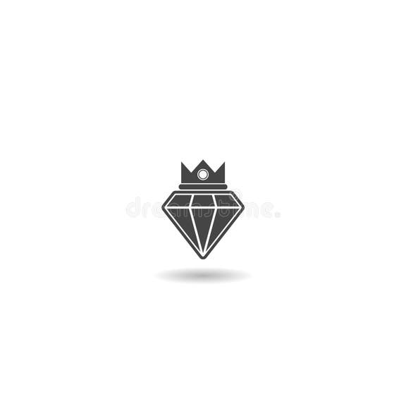 Diamond Crown Icon with Shadow Stock Vector - Illustration of baby ...
