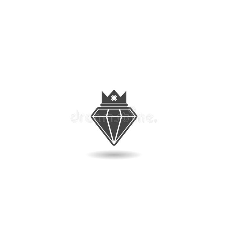 Diamond Crown Icon with Shadow Stock Vector - Illustration of baby ...