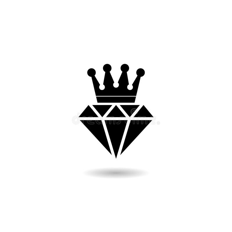 Diamond with Crown Logo Design with Shadow Stock Vector - Illustration ...