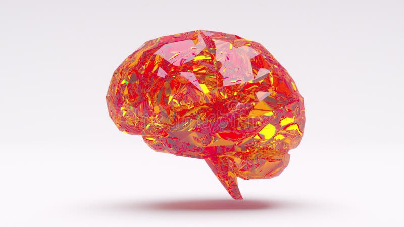 Diamond crystal brain stock illustration. Illustration of render ...