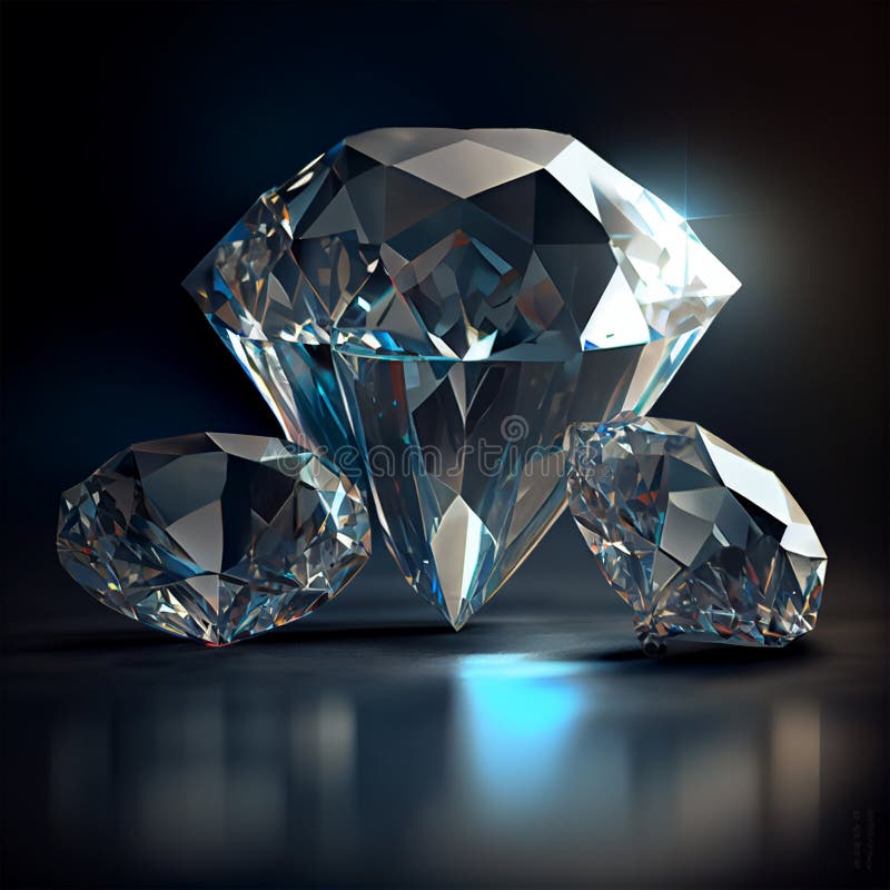 Diamond Crystal Gem Reflect Blur Background - AI Generated Image Stock ...