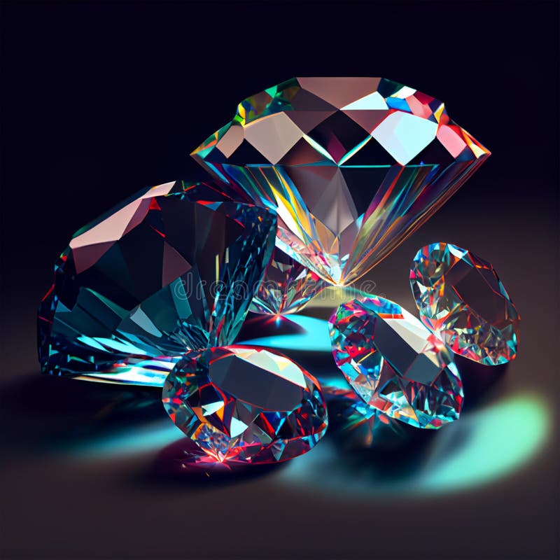 Diamond Crystal Gem Reflect Blur Background - AI Generated Image Stock ...