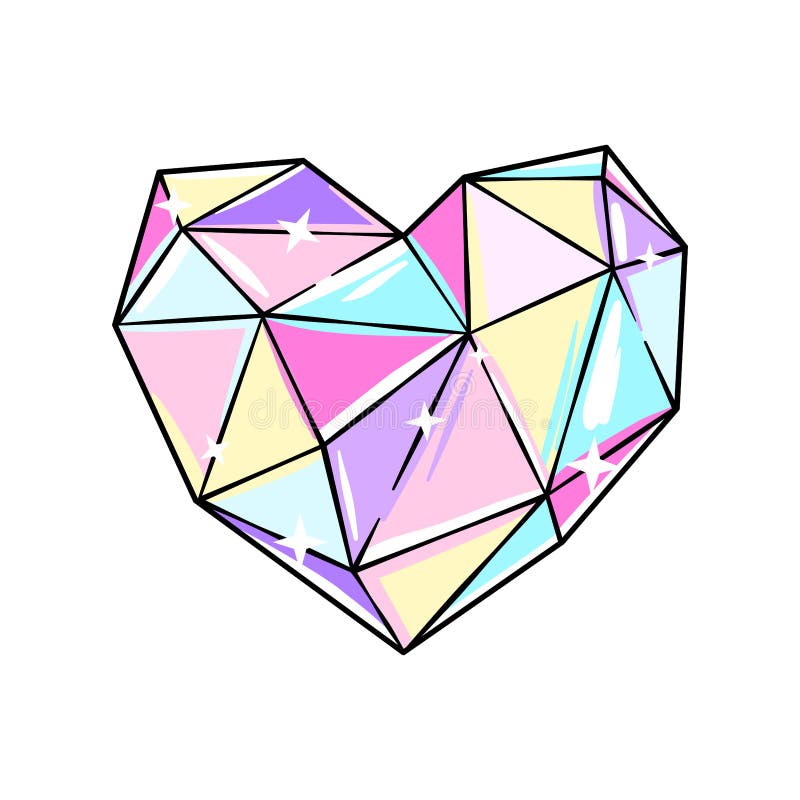 Rainbow Heart Shape Diamond Stock Illustrations – 313 Rainbow Heart ...