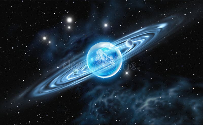 Diamond - Crystal Planet with a Rocky Core Stock Illustration ...