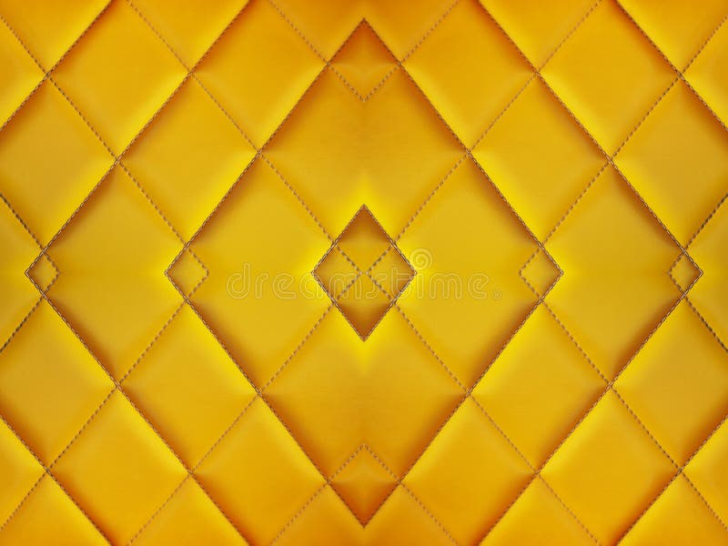 Diamond Cushion Pattern of Yellow Vintage Sofa, Texture and Back Stock ...