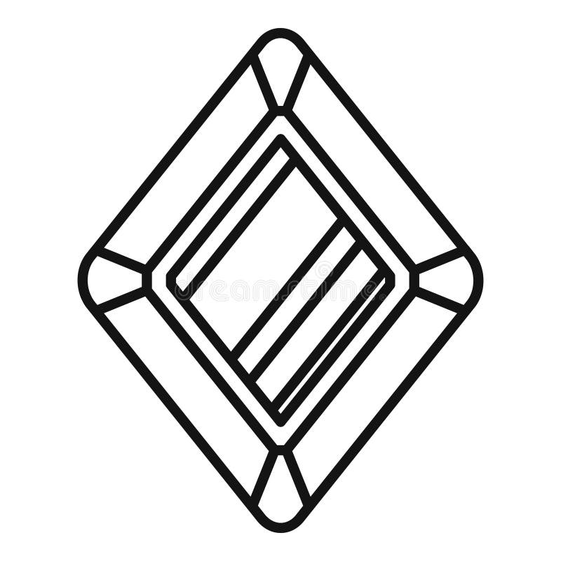 Diamond Cut Shape Reflecting Light with Bold Outline Stock Illustration ...
