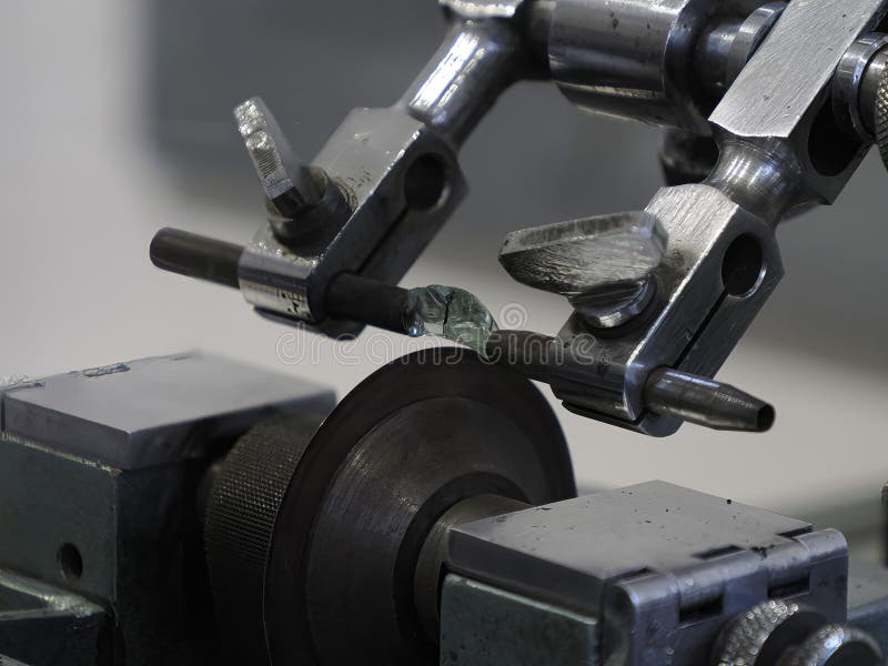 Diamond Cutting Machine Close Up Detail Stock Photo - Image of cast ...
