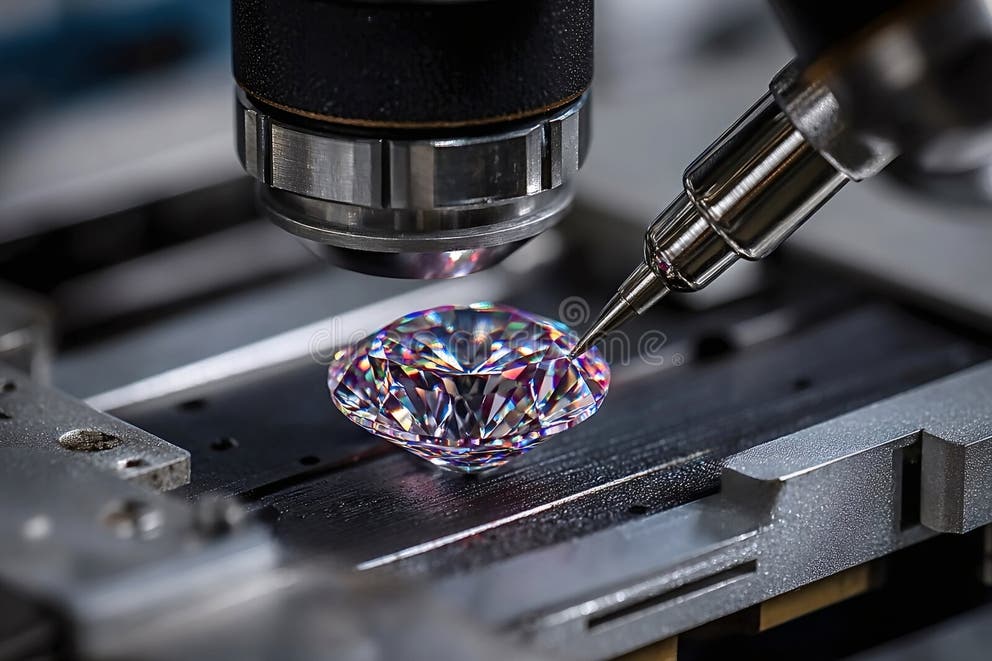 Diamond Cutting Process Involving Microscope and Precision Tool Stock ...