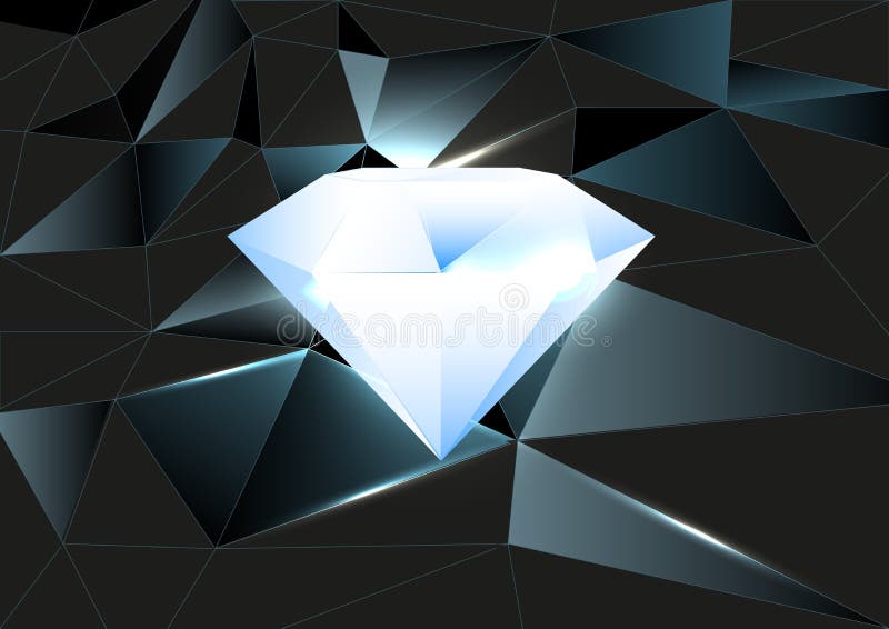 Diamond on Dark Background, Blue Color Stock Vector - Illustration of ...