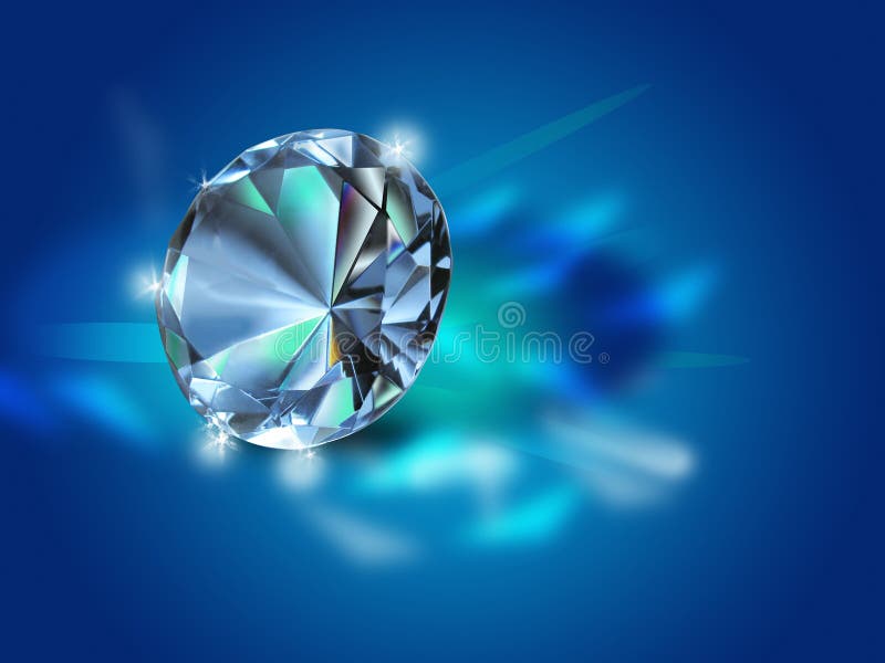 Diamond on Dark Blue Background Stock Illustration - Illustration of ...