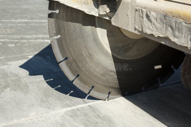 Diamond Disc of a Joint Cutter Machine on a Building Site Stock Image ...