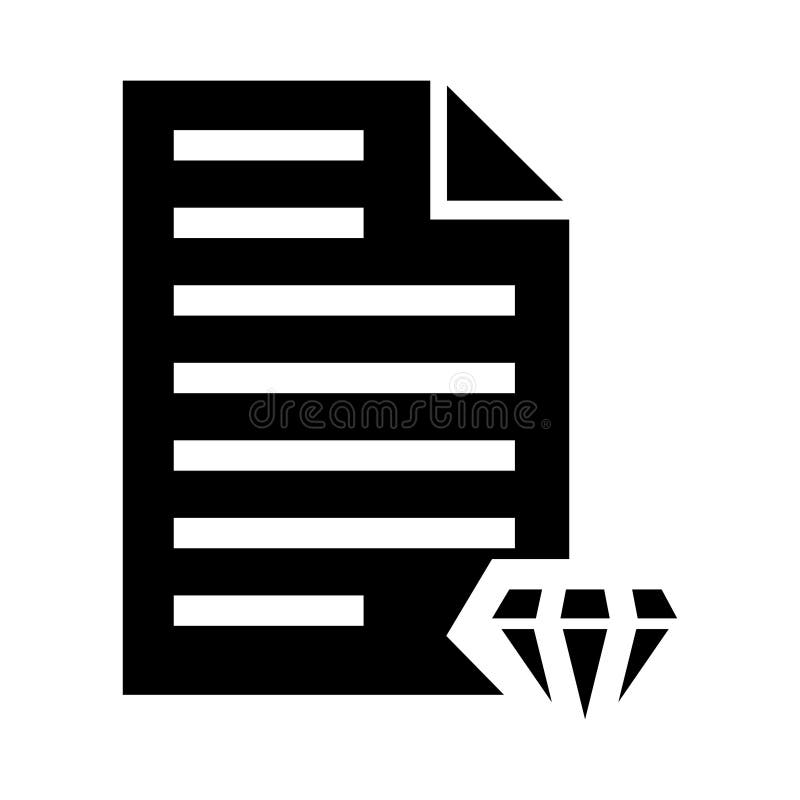Diamond Document Glyphs Icon Stock Illustration - Illustration of ...