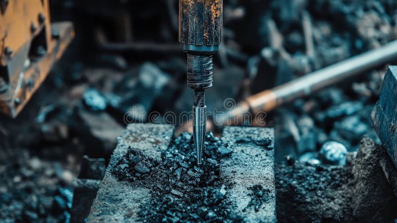 Diamond Drill Bit Mounted on Rig for Core Drilling Operations Stock ...