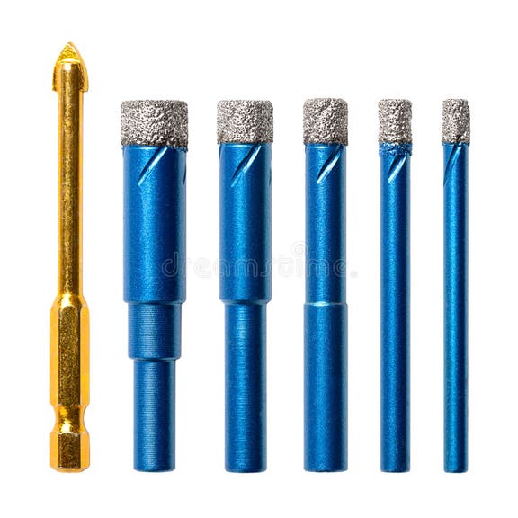 Diamond Drill Bit Set with Auxiliary Drill Bit Stock Photo - Image of ...