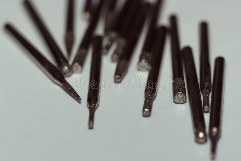 Diamond Drill Bits on White Background. Close-up View Stock Image ...