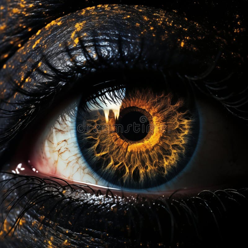 Sun in the Form of a Circle Reflected in Eye Stock Illustration ...