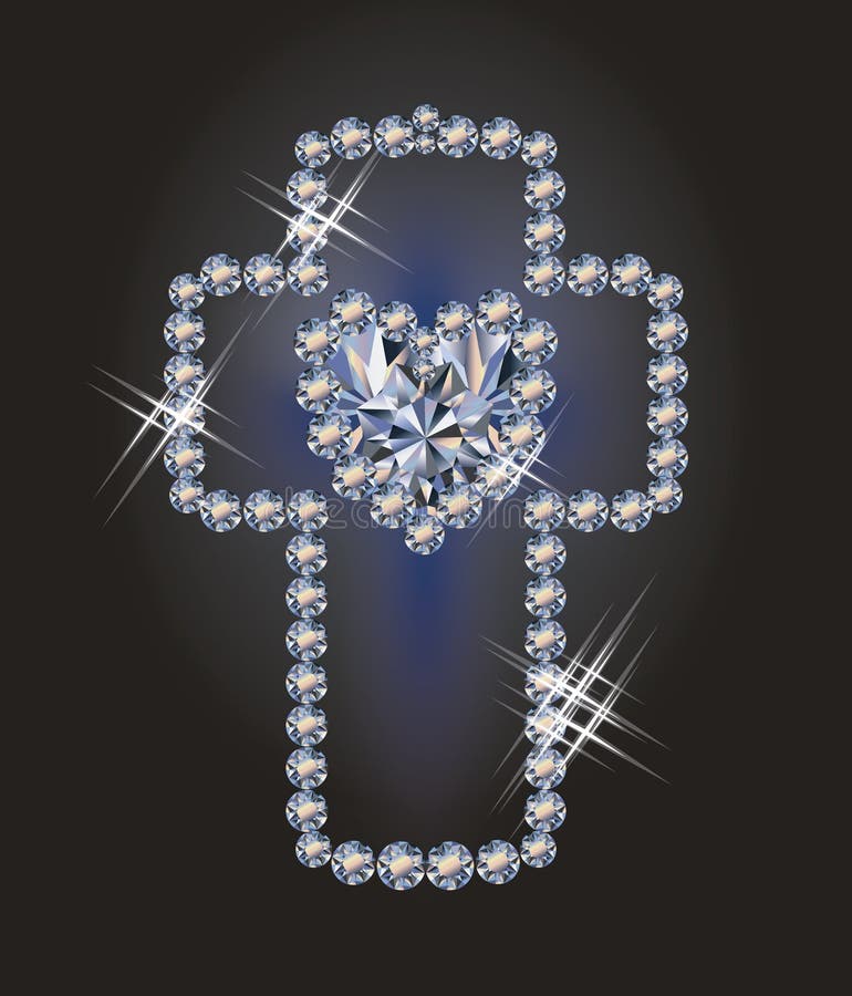 Diamond cross stock vector. Illustration of luxury, carat - 29106198
