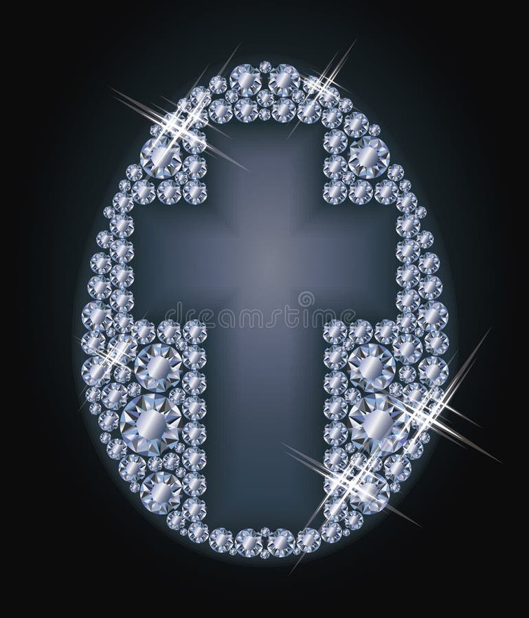 Diamond cross stock vector. Illustration of luxury, carat - 29106198