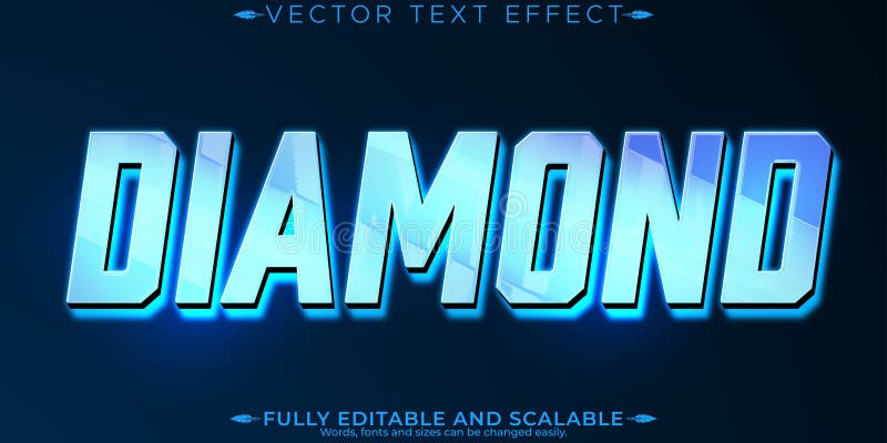 Diamond Editable Text Effect, Editable Gem and Jewel Text Style Stock ...