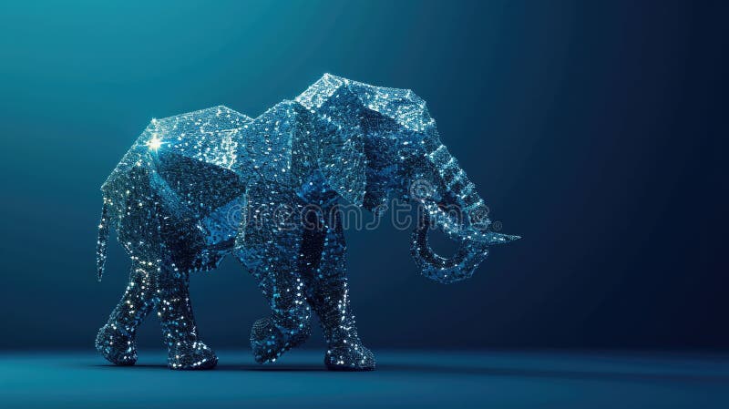 A Diamond Elephant Statue on Top of a Table Next To a Wall Stock ...