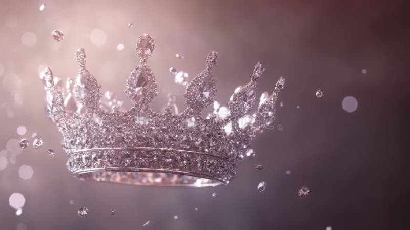 Diamond Encrusted Crown Floating in Air Stock Illustration ...