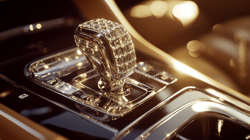 Diamond Encrusted Luxury Car Gear Shift Lever Stock Illustration ...