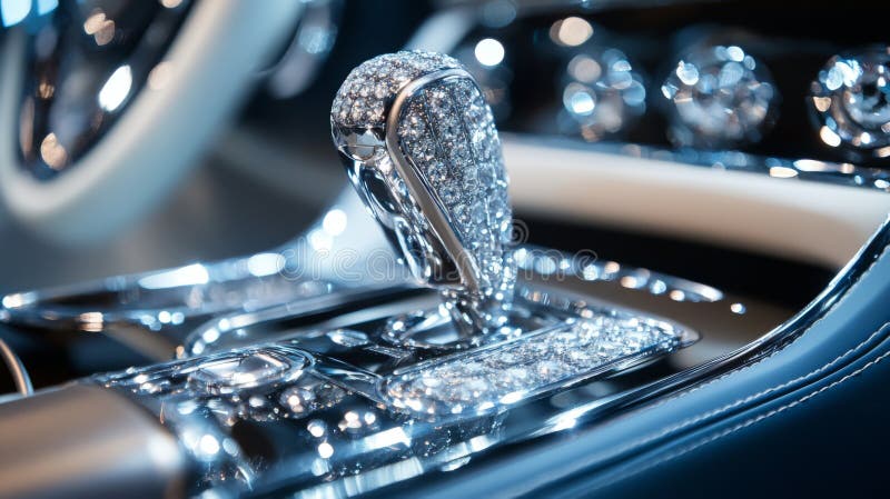 Diamond Encrusted Luxury Car Gear Shifter Stock Illustration ...