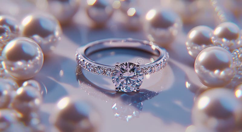 Diamond-encrusted Ring with Intricate Design Surrounded by Pearls ...