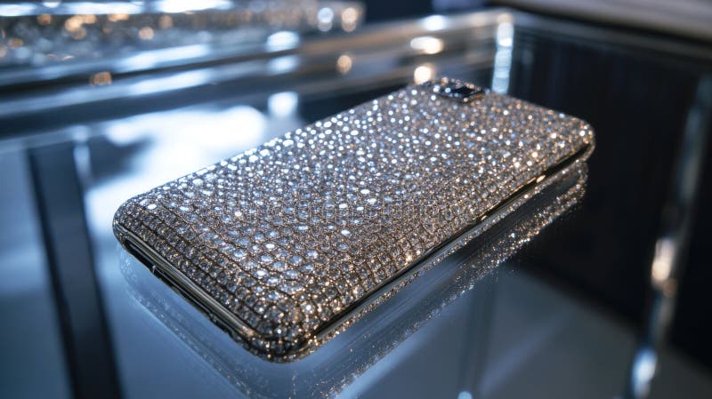 Diamond Encrusted Smartphone Luxury Mobile Device Stock Illustration ...