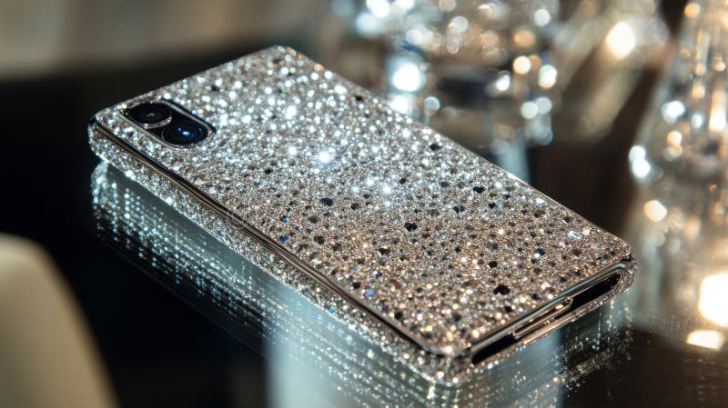 Diamond Encrusted Smartphone Luxury Mobile Device Stock Illustration ...