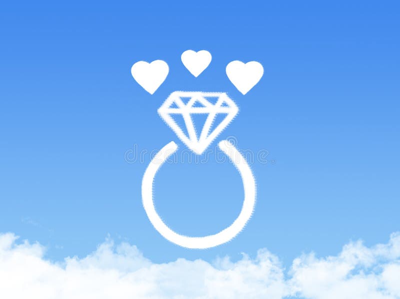 Diamond Engagement Ring Cloud Shape Stock Illustration - Illustration ...