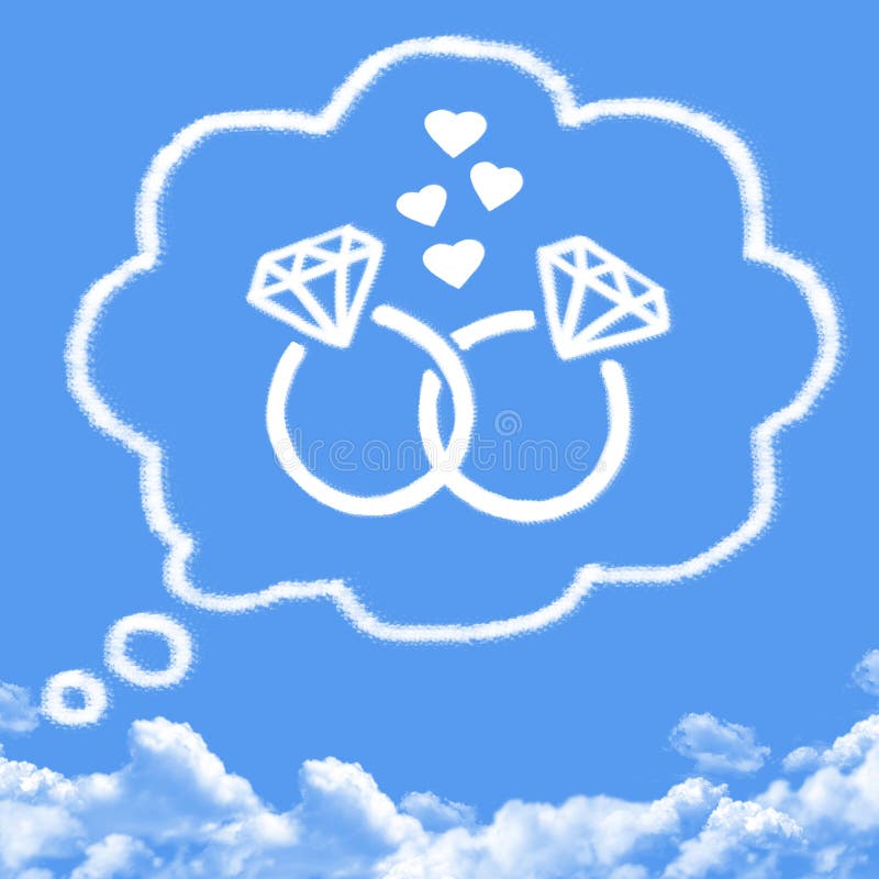Diamond Engagement Ring Cloud Shape Stock Illustration - Illustration ...