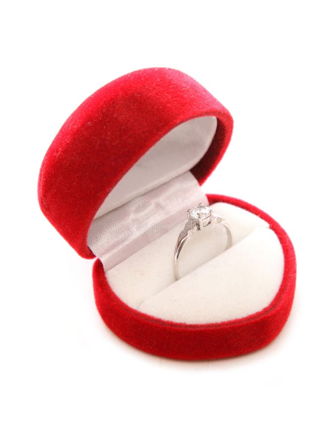 Diamond Engagement Ring in Heart Box Stock Image - Image of diamond ...